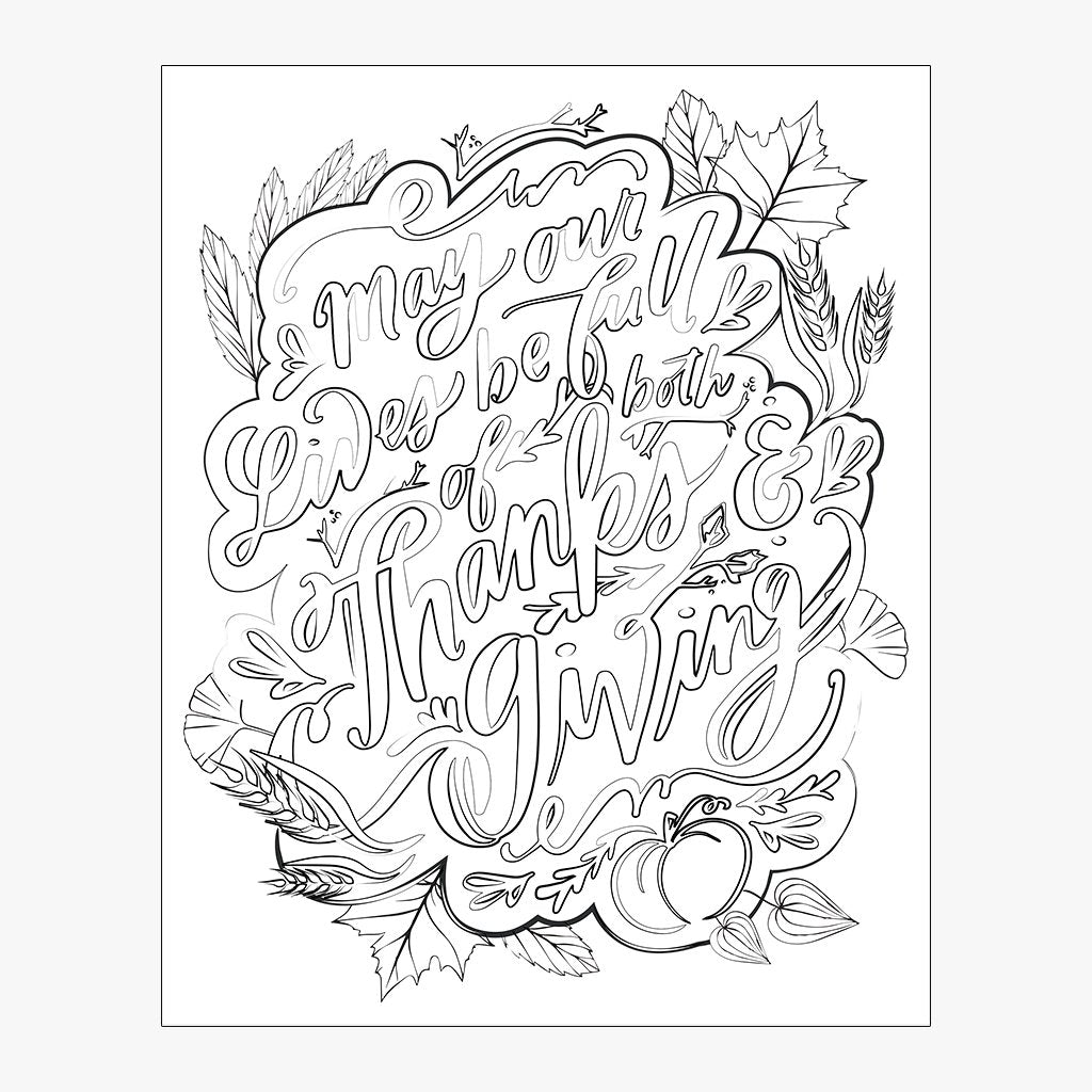 Thanksgiving Coloring Page (Download) – Lindsay Letters®