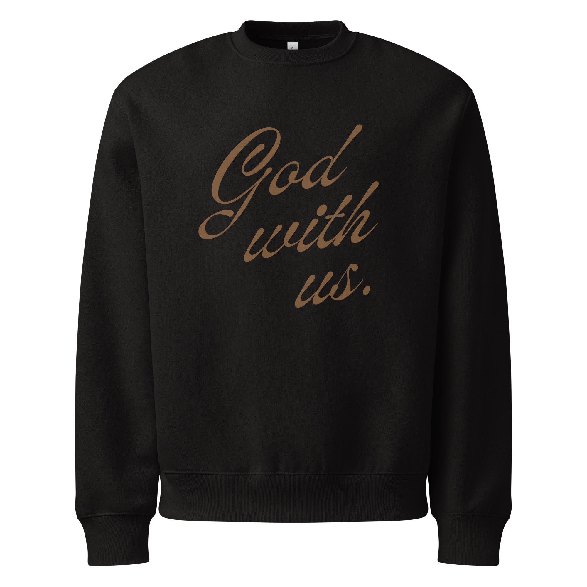 God With Us Black Oversized Heavyweight Crewneck
