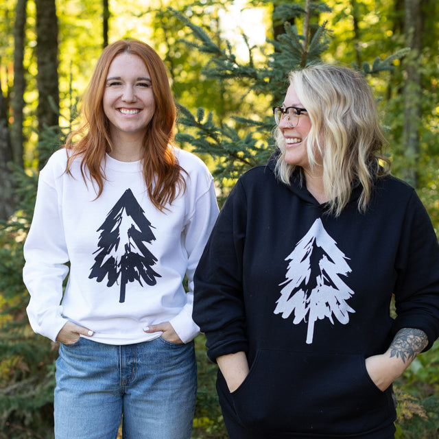 Sketchy Tree (White) (Crewneck) – Lindsay Letters®